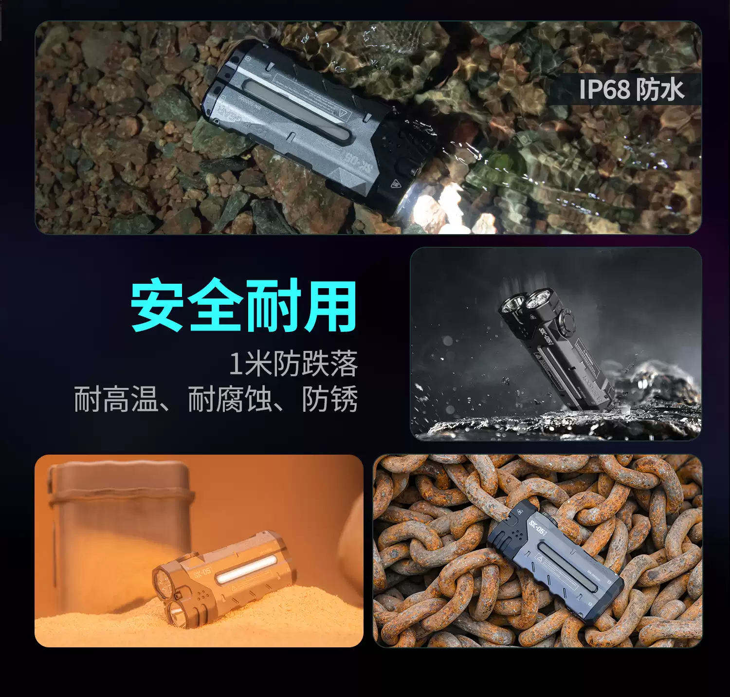 LOOP GEAR 户外多功能手电筒远射强光充电超长续航便携SK05PRO