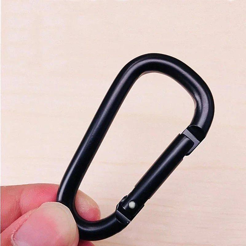 10pcs Black Aluminum Carabiner D-Ring Key Chain Clip Camping-Taobao