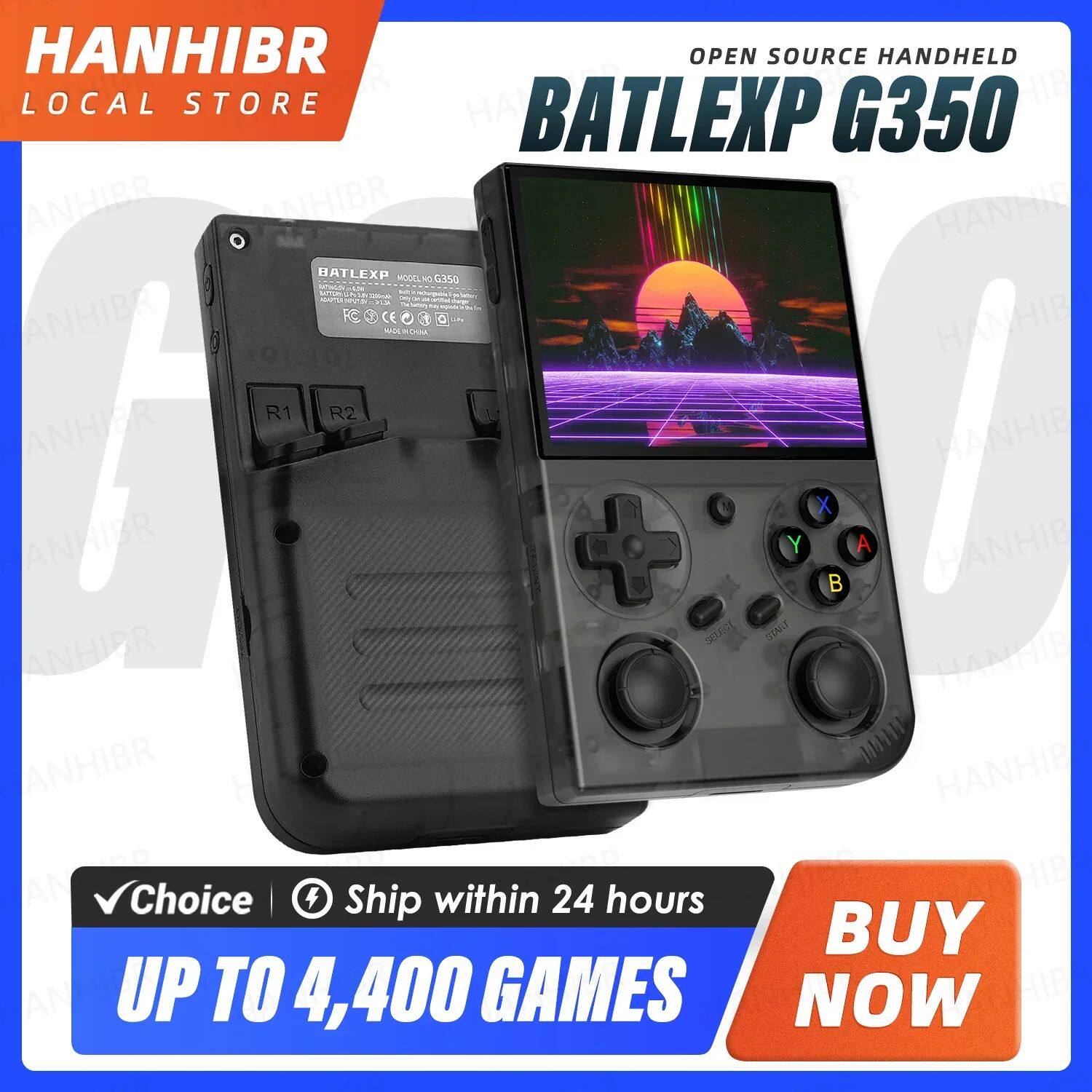 BATLEXP G350 Handheld Game Console 3.5'' IPS Screen Linux Sy