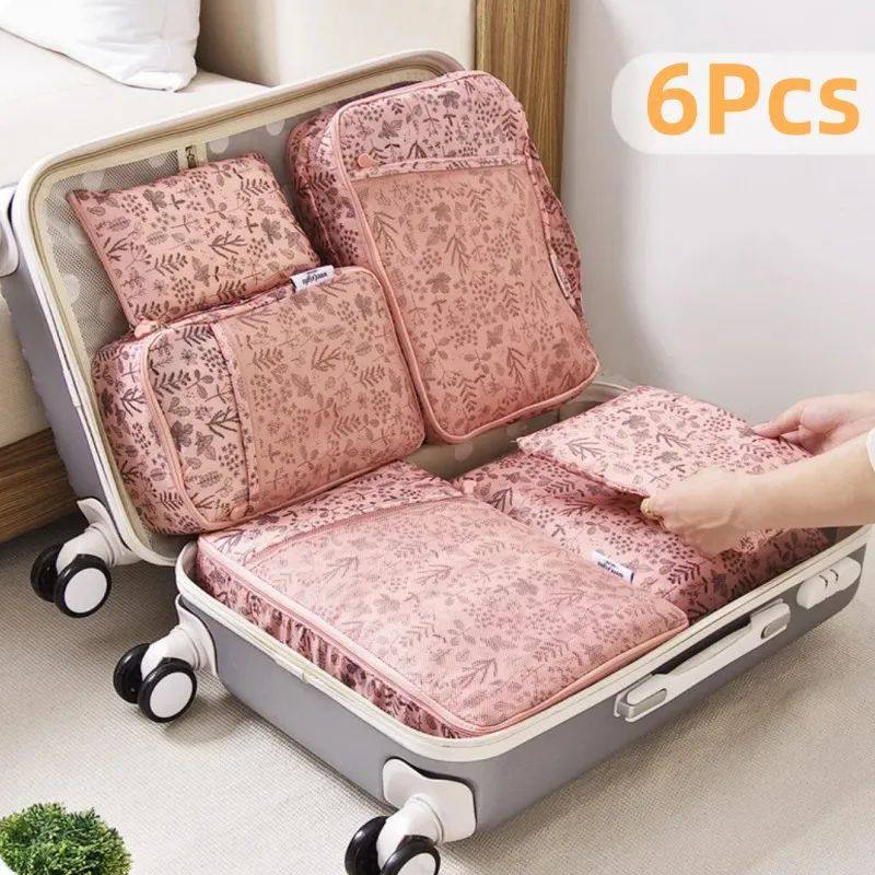 6pcs Travel Storage Organizer Bags Packing Cubes：行李箱收纳神器，让旅行更轻松！🎒 -拉杆包 ...
