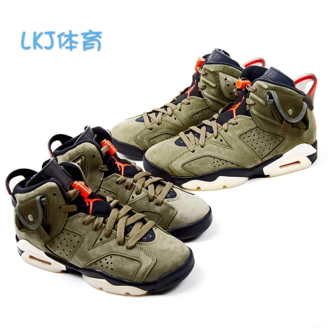 Air Jordan 6 x Travis Scott AJ6 TS 军绿夜光鬼脸CN1084-200！潮人必备神鞋，夜光+反穿设计太炸裂 ...