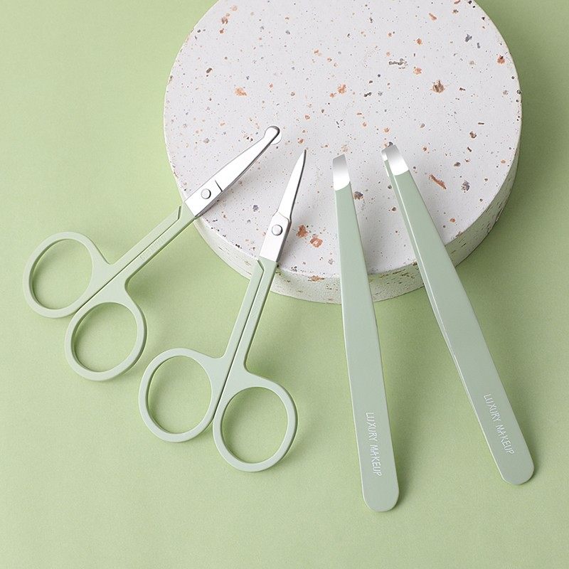 Say goodbye to troublesome hair, keqi stainless steel eyebrow clip scissors