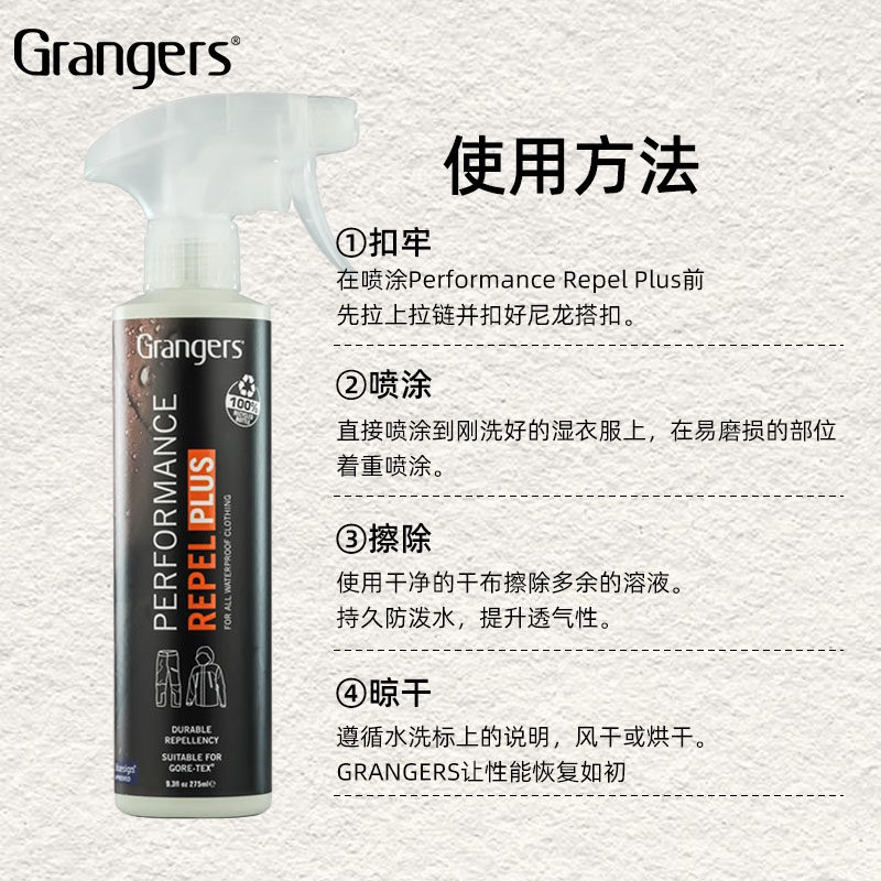 GRANGERS GRF150户外服防泼水修复喷雾，你的徒步伙伴？-常规洗衣液-淘宝好物网