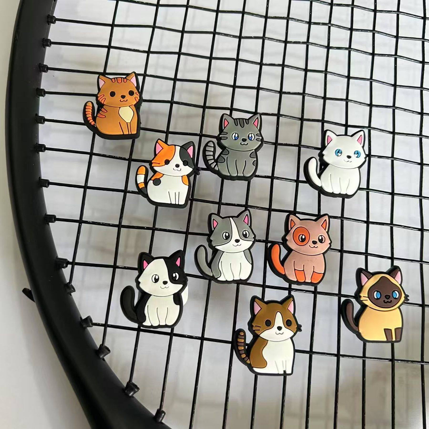 New 2025 cat tennis racket shock absorbers! clip-on cartoon shock ...