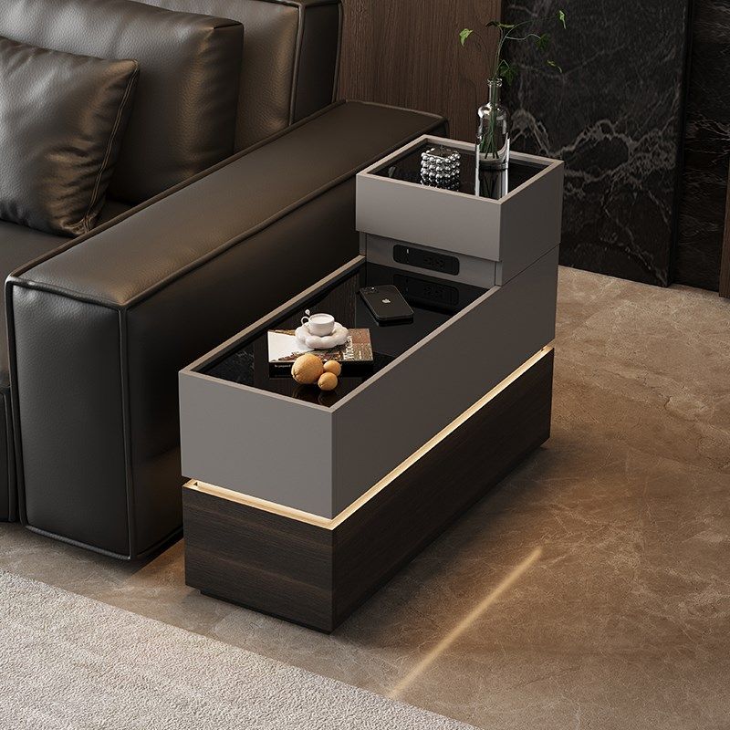 意式轻奢沙发边柜角几客厅侧边收纳小茶几现代简T约边几带灯高级