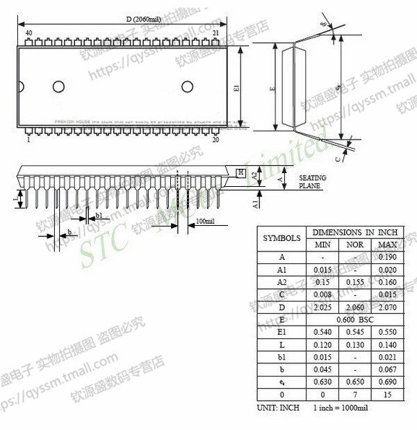 dip40封装尺寸图-千图网