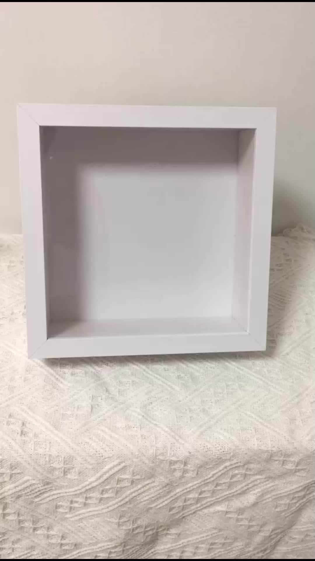 Decoration Art Black White Wood Mdf Deep 6cm Shadow Box Frame 3d 6x6 ...