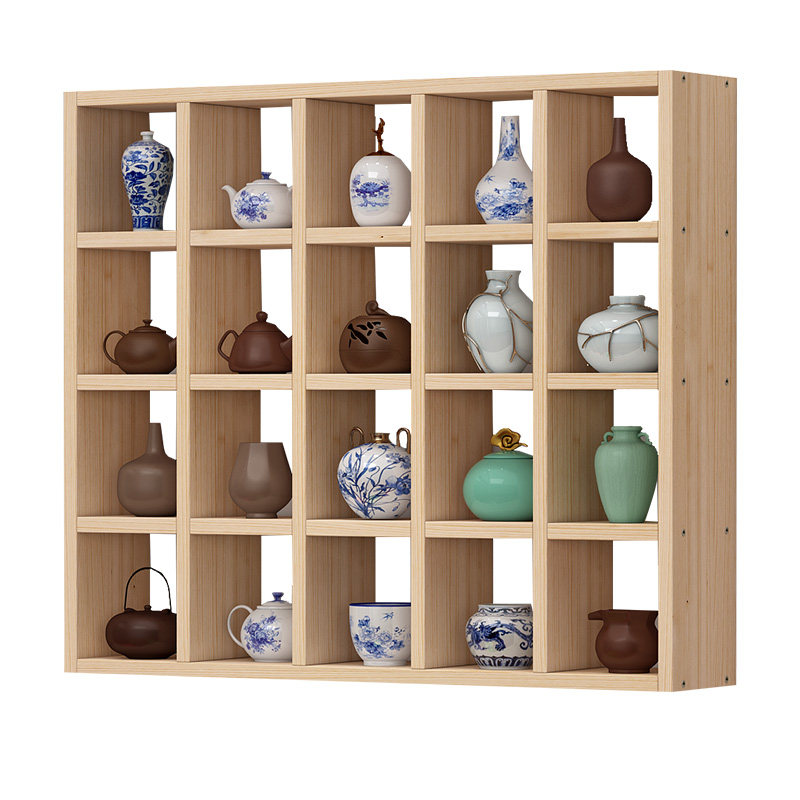 Customized solid wood lattice rack wall storage rack wall hanging ...