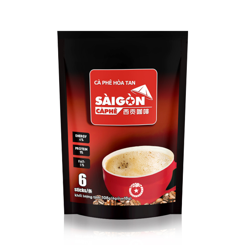 西貢越南進口正品三合一速溶咖啡醇香原味咖啡108g 6條-Taobao
