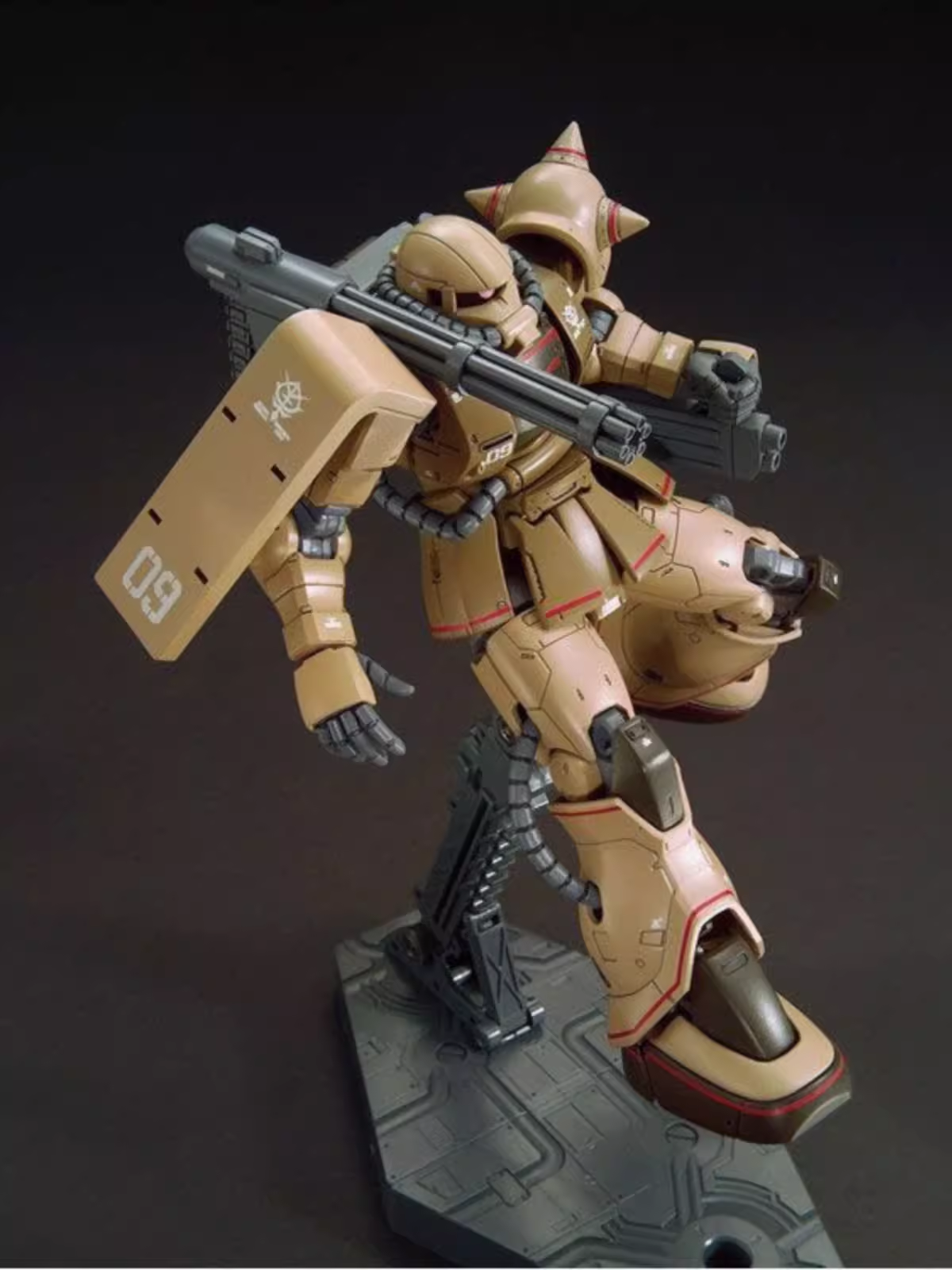 HG 1/144 MS 06 ZAKU SAND DESERT CK HALF CANNON VER COLOR