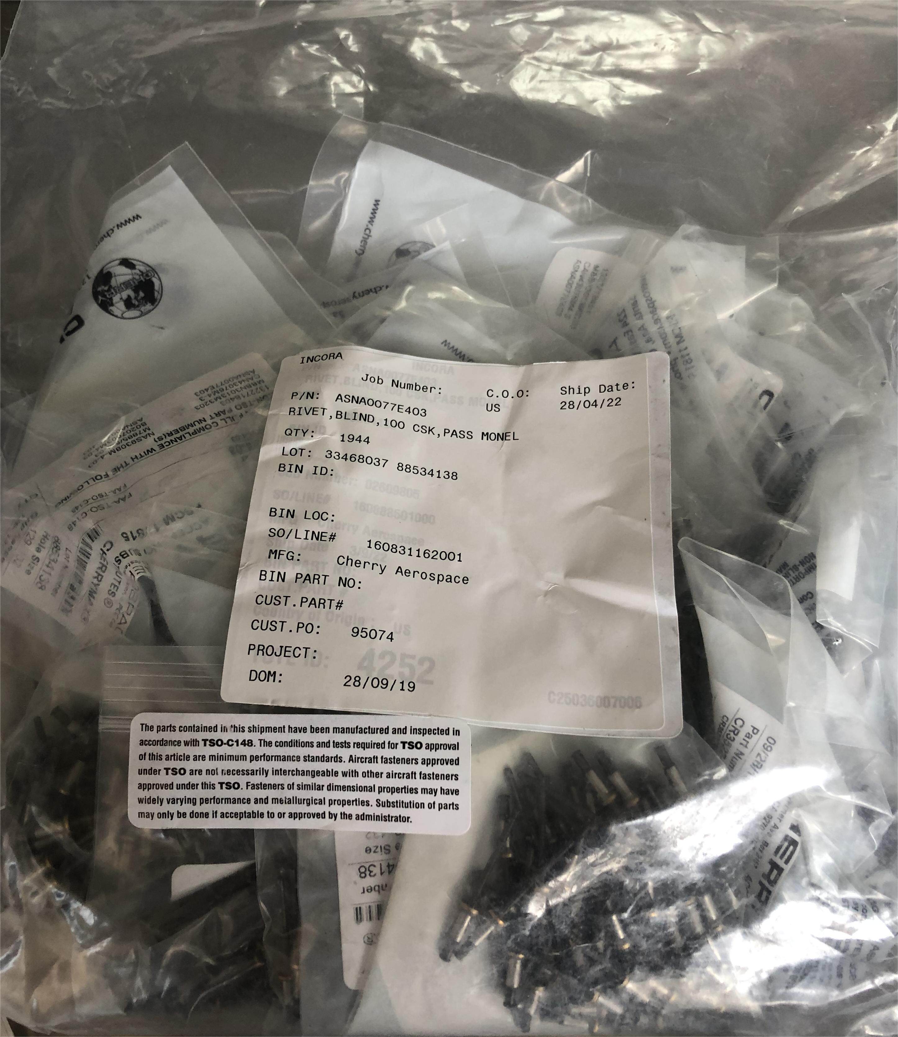 ASNA0077E403 CR3522抽芯铆钉 进口航空抽芯铆钉 Cherry-淘宝Taobao | 天猫Tmall