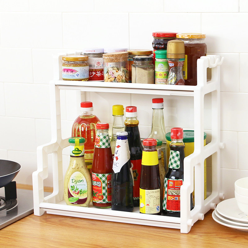 [USD 18.43] Kitchen seasoning shelf multifunctional save space cabinets ...