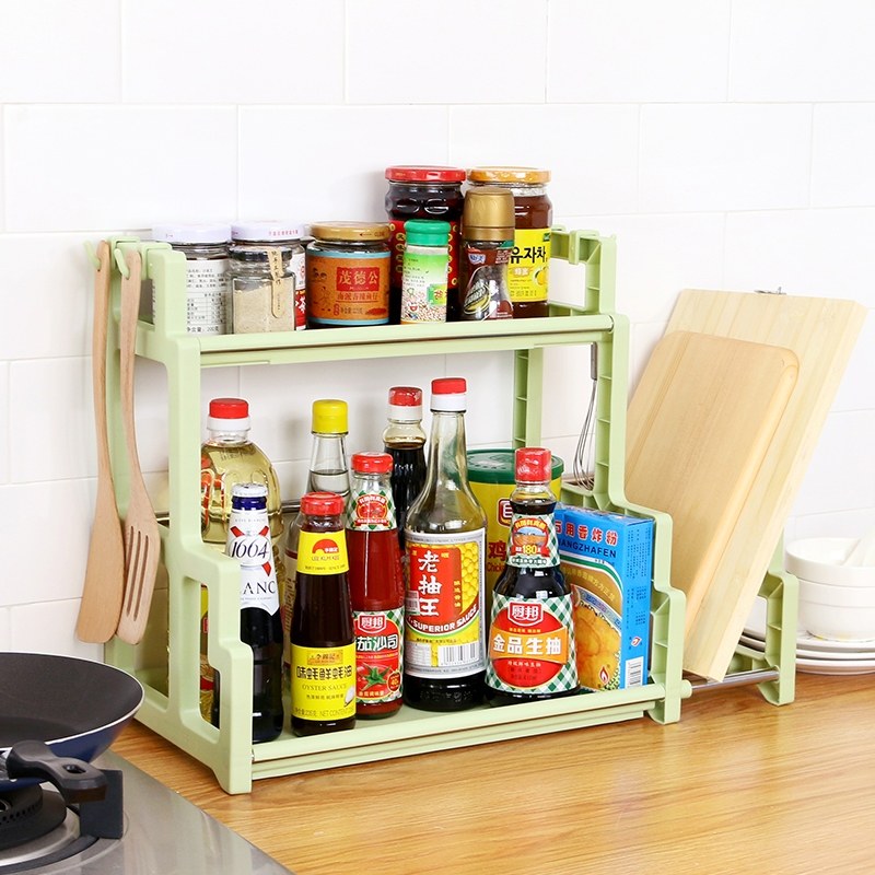[USD 18.43] Kitchen seasoning shelf multifunctional save space cabinets ...