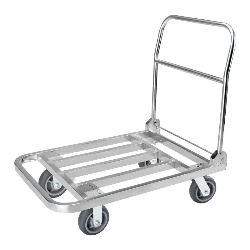 [USD 86.43] Stainless Steel Hand Trolley Flat Trolley Folding Pull ...