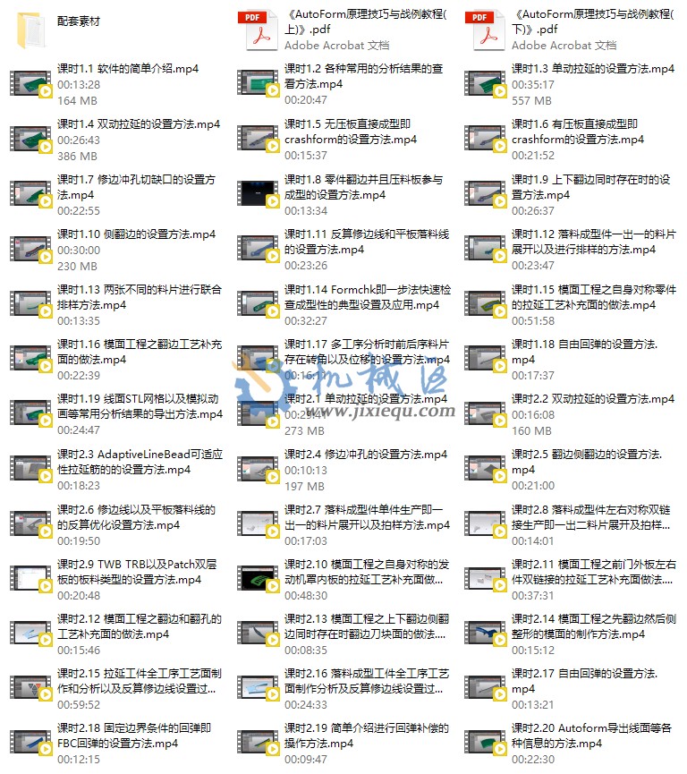 《AutoForm快速入门实战教程》 - 专家培训视频课程 - AutoForm论坛 - CAE论坛 - 机械区 - www.jixiequ.com