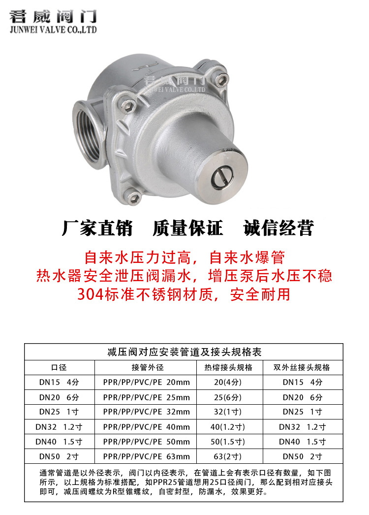 YZ11X-16p 304不锈钢支管减压阀 自来减压阀-阿里巴巴