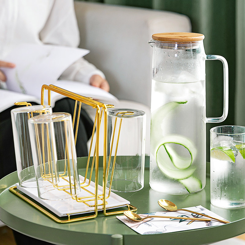 Modern housewife large capacity cold water cup set Glass cold water pot ...