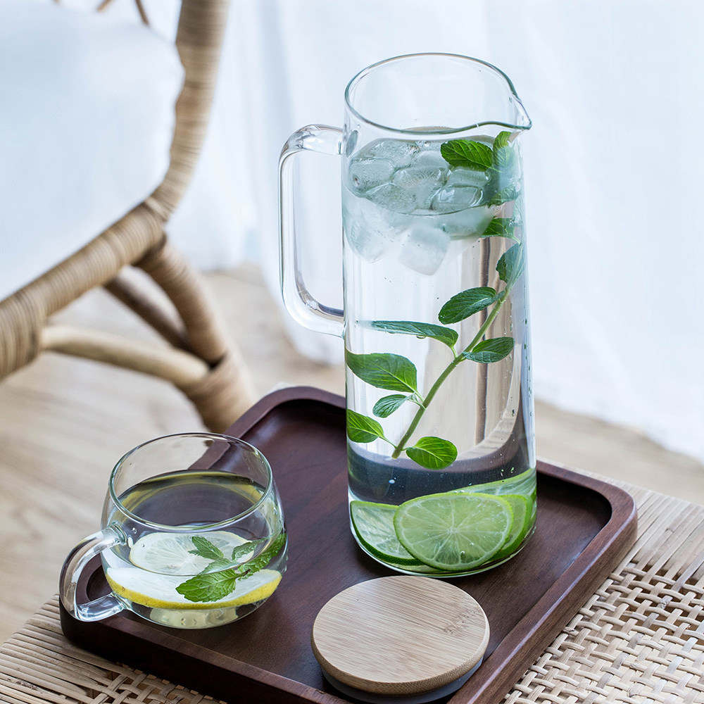 Modern housewife large capacity cold water cup set Glass cold water pot ...