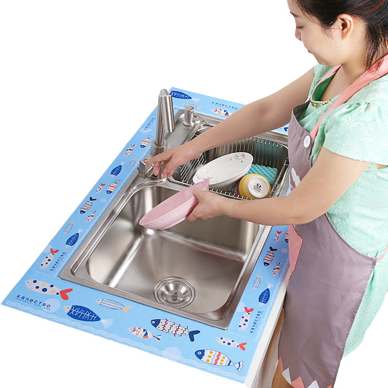 Easy times sink countertop waterproof stickers Powder room kitchen sink ...