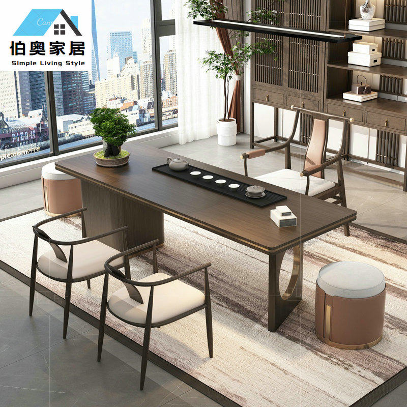 [USD 1712.86] New Chinese tea table and chairs light luxury modern kung ...