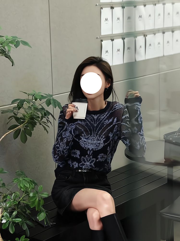大码女装韩版圆领长袖针织衫毛衣女2024秋季胖MM薄款遮肚显瘦上衣-Taobao