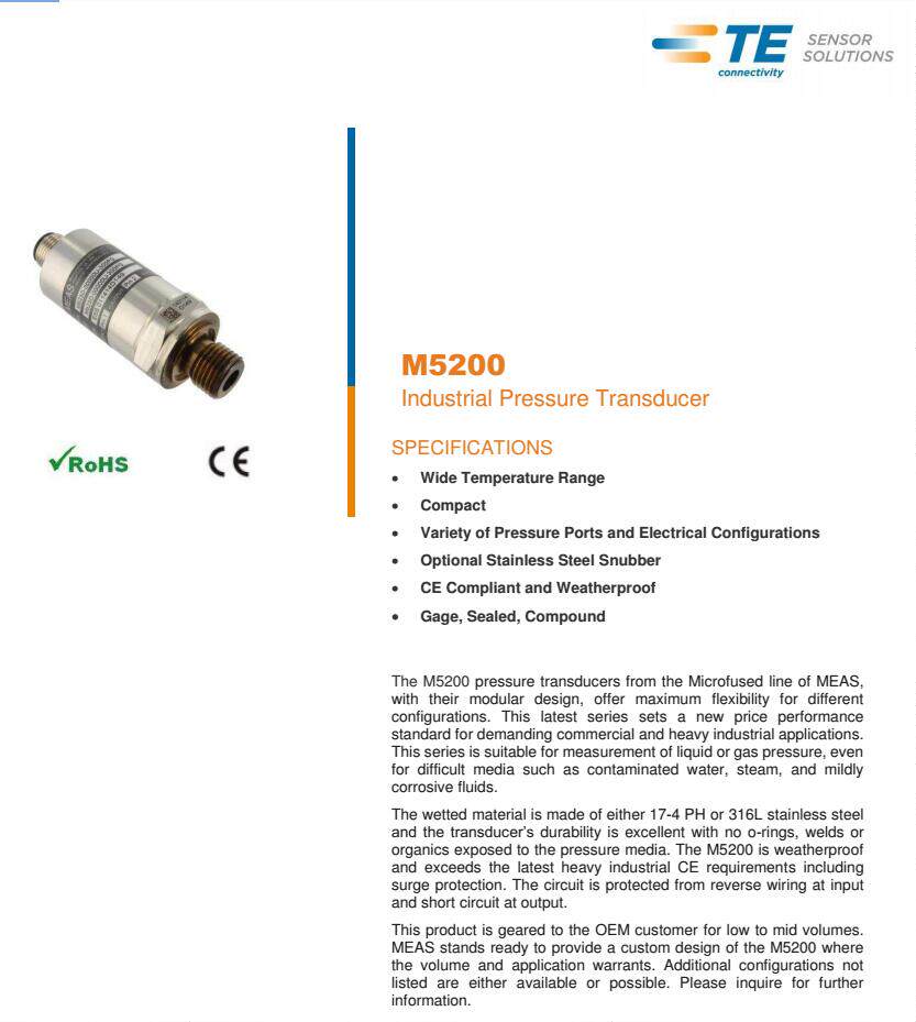 M5256-00000P-030BG 精量/MEAS 压力传感器 原装正品 技术支持-阿里巴巴