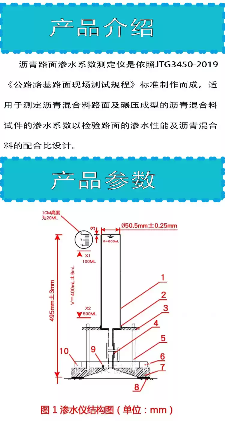 路面滲水儀HDSS-3型新標準瀝青混合料滲水系數試驗儀滲水量油膩子
