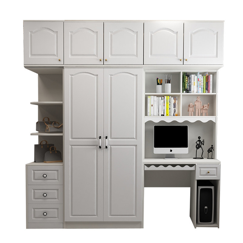 European-style computer desk with wardrobe plus bookcase bookshelf ...