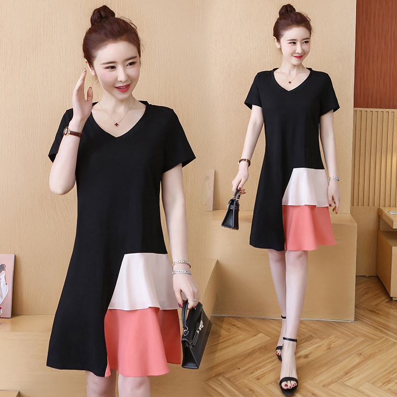 Buy big-size women's clothing 200 jin fat mm2019 summer new korean ...