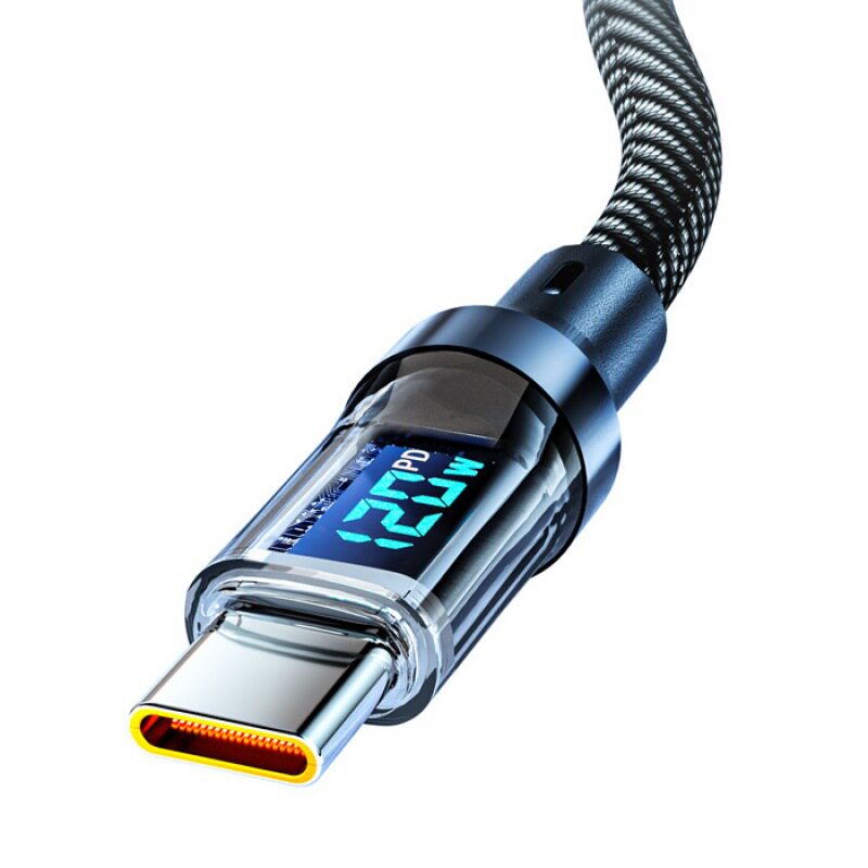 Type C Smart Digital Display Super Fast Charging 120W Charging Cable ...