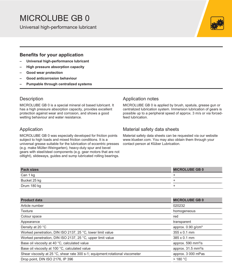 德国克鲁勃Kluber MICROLUBE GB 0流体齿轮润滑脂 1KG-阿里巴巴