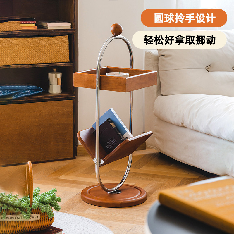 艾森朗特中古实木沙发边几，小户型客厅极简设计神器，复古角几升级家居美学！🌟-升降茶几-淘宝百科网