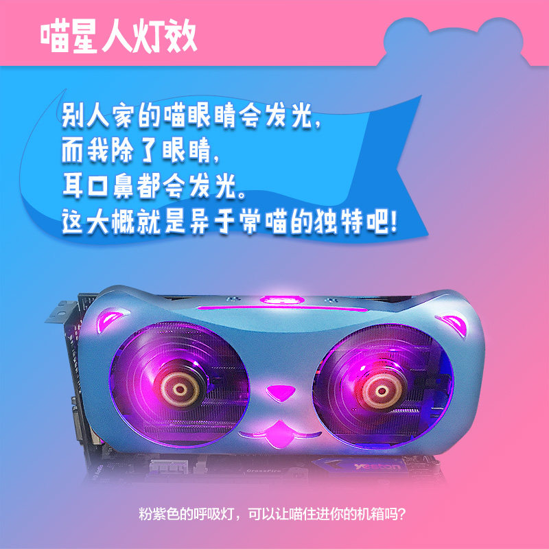 yeston/Yingtong RX580 2048SP 8G cute pet graphics card chassis cartoon ...