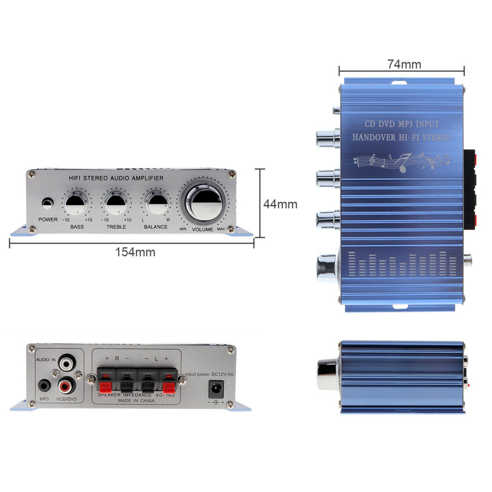 Mini small power amplifier audio amplifier 12V household car small ...