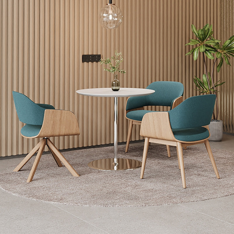 One table and four chairs combination: modern casual business ...