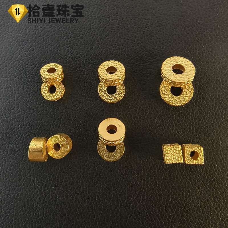 18k金古法金直切隔片隔珠diy手工饰品串珠编手链手绳手串配饰配件