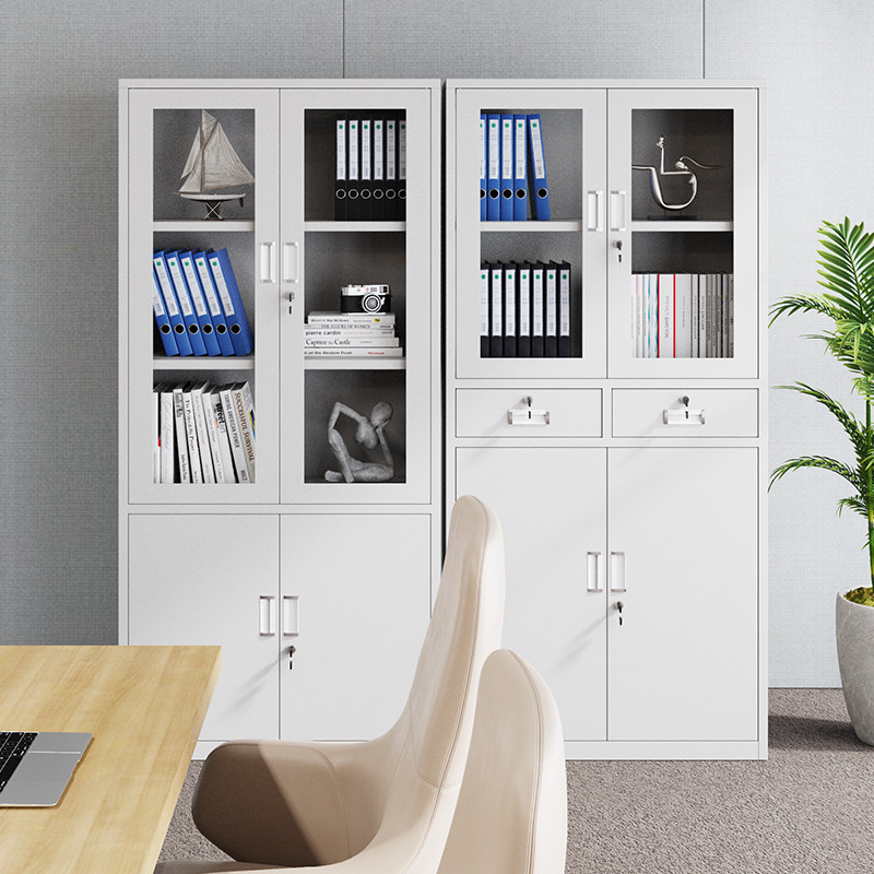 辦公室文件櫃鐵皮櫃資料檔案櫃帶鎖小矮櫃子財務憑證櫃收納櫃書櫃