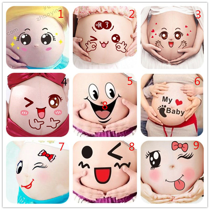 Pregnant woman pictured belly sticker pregnant belly sticker sticker ...