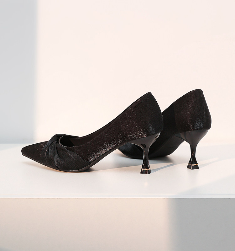 Isi Q Black High Heels Stiletto Heel Women's Shoes 2023 New Elegant ...