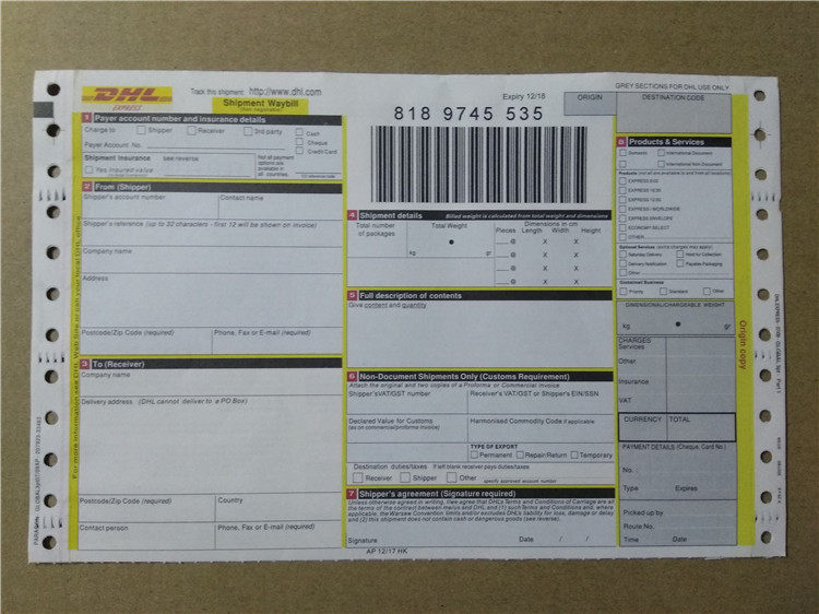 [USD 62.86] New DHL Face Dhl waybill dhl courier list dhl All English ...