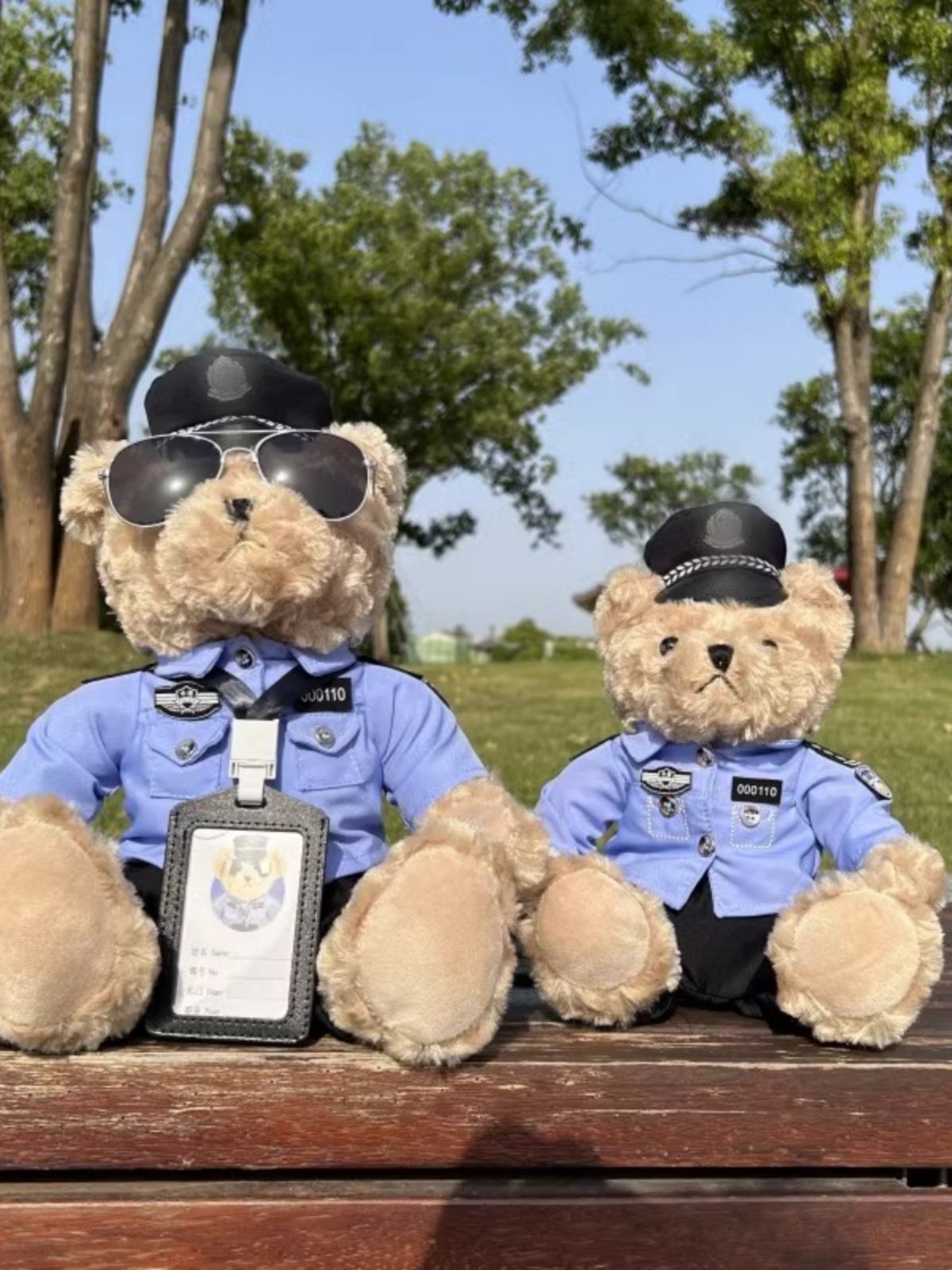 Cool sunglasses police bear traffic police teddy bear net red plush toy ...