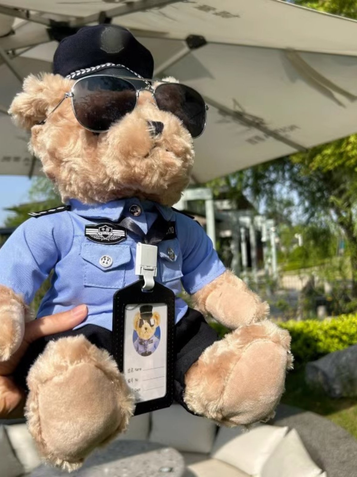 Cool sunglasses police bear traffic police teddy bear net red plush toy ...