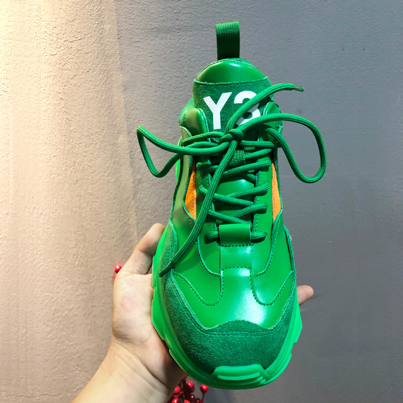 Fall/winter Y3 high-grade men's shoes real popcorn thick-soled cowhide ...