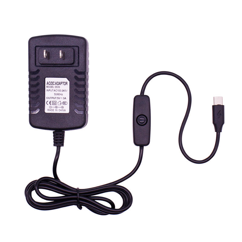Raspberry Pi 4 Power Cable 5v 3A Adapter TYPE-C Interface with Switch