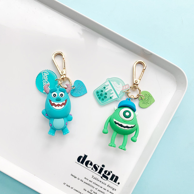 Big Eye Boy Keychain Cute School Bag Creative Headphone Pendant Car ...
