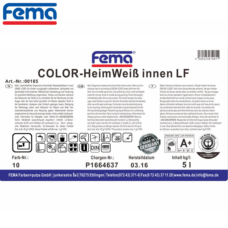 fema Germany imported latex paint White interior wall paint Paint paint ...