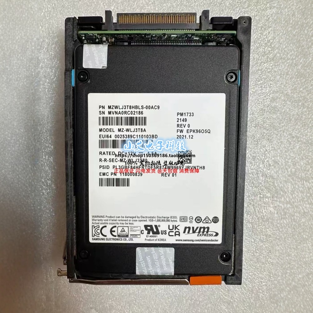 EMC PowerStore 3.84T NVMe SSD 005053705 PN 118000839固态硬盘
