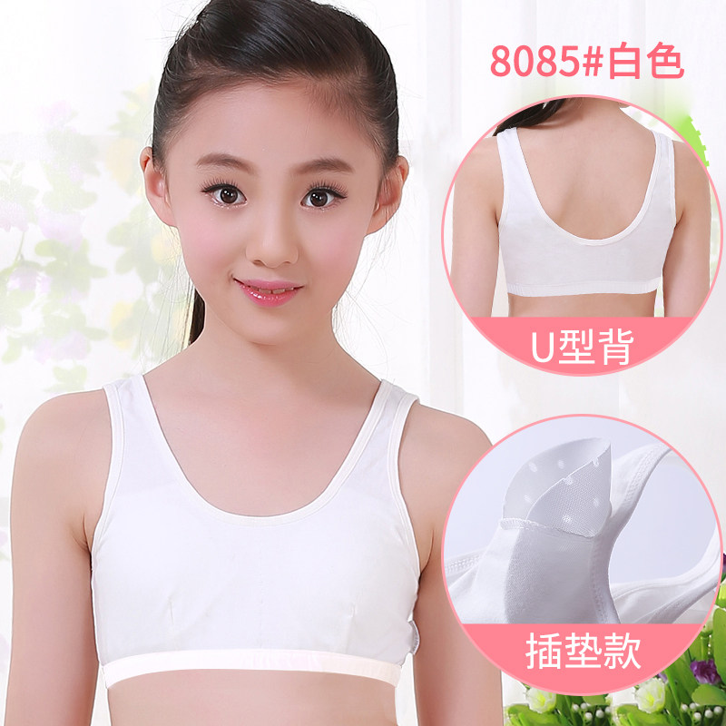 [USD 32.80] 3pcs Girls Developmental Bra Pure Cotton 9-12 Years Girls ...