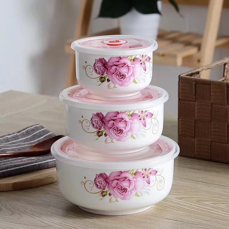 Bowl set gift box three-piece fresh-keeping bowl set gift bowl set ...