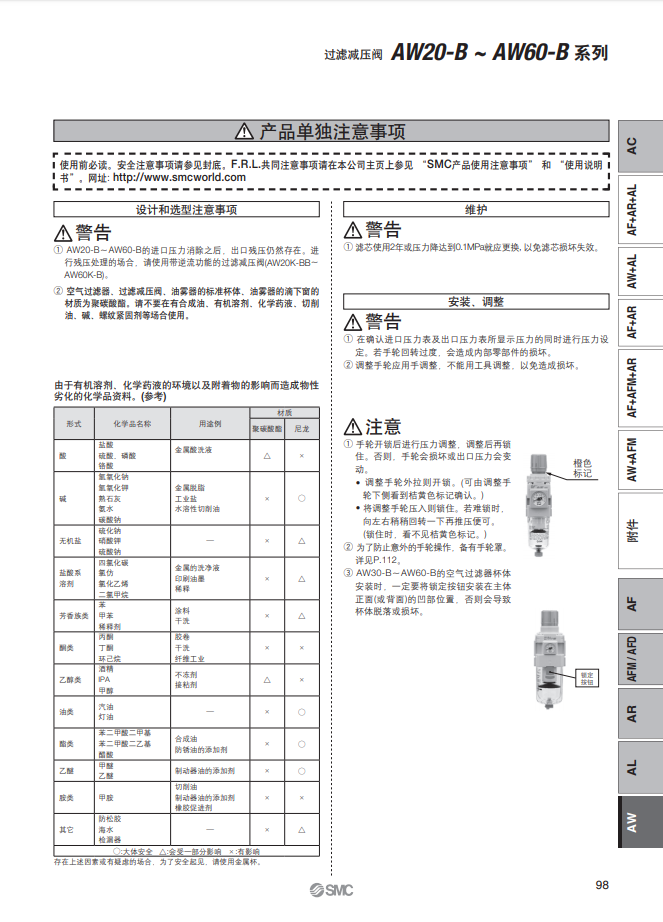 正品SMC过滤减压阀AW20/AW30/AW40-02-03-04DG/BG/E/BE/BDE/BDG-B-阿里巴巴